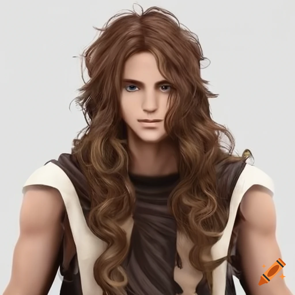Male wizard from ragnarok with medium length wavy brown hair