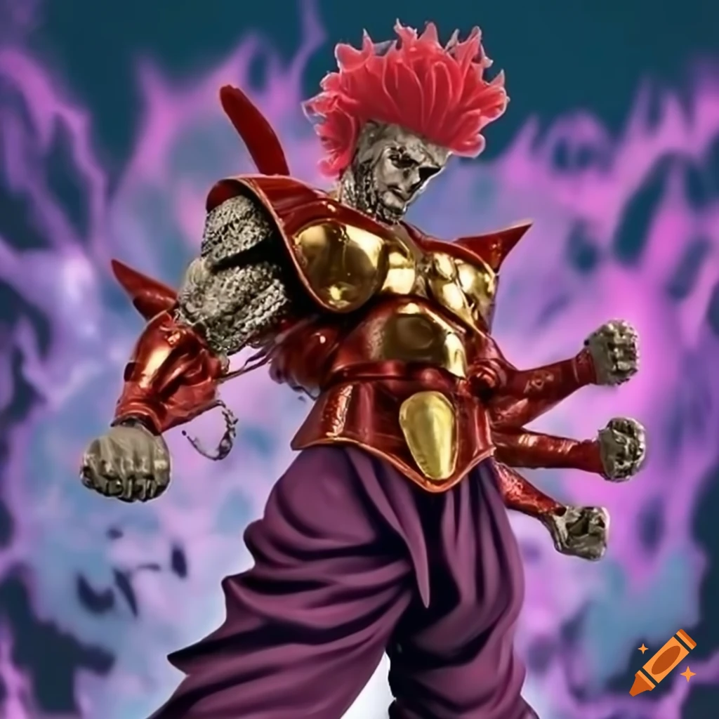 Saga de Gemini fusion Yujiro Hanma as black roman praetorian guard with red sword on Craiyon