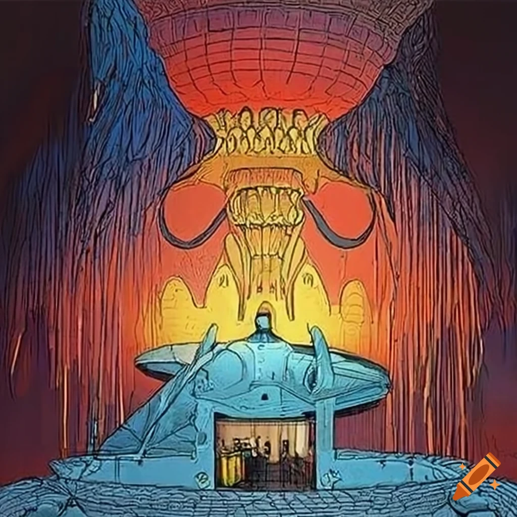 Moebius machine art on Craiyon