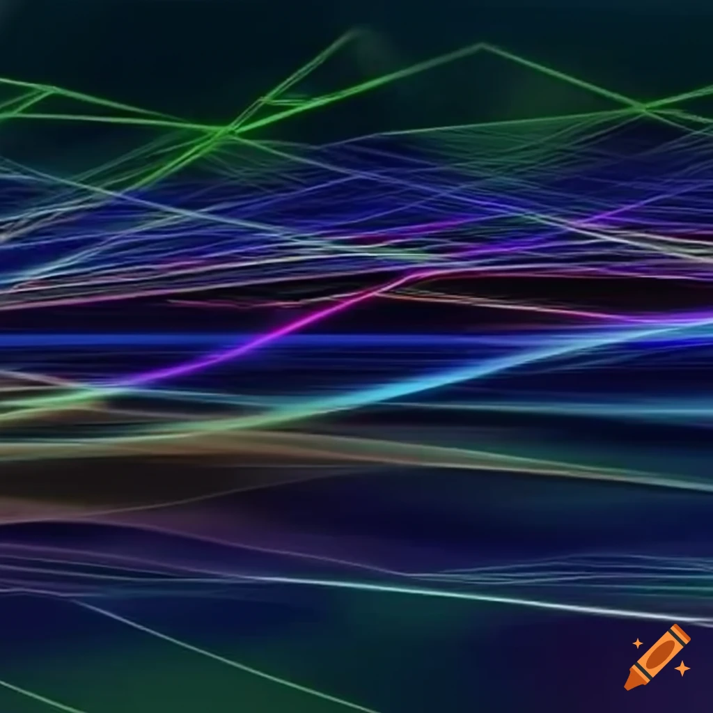 Software development, futuristic, lines, neural network, 3d, multiple ...