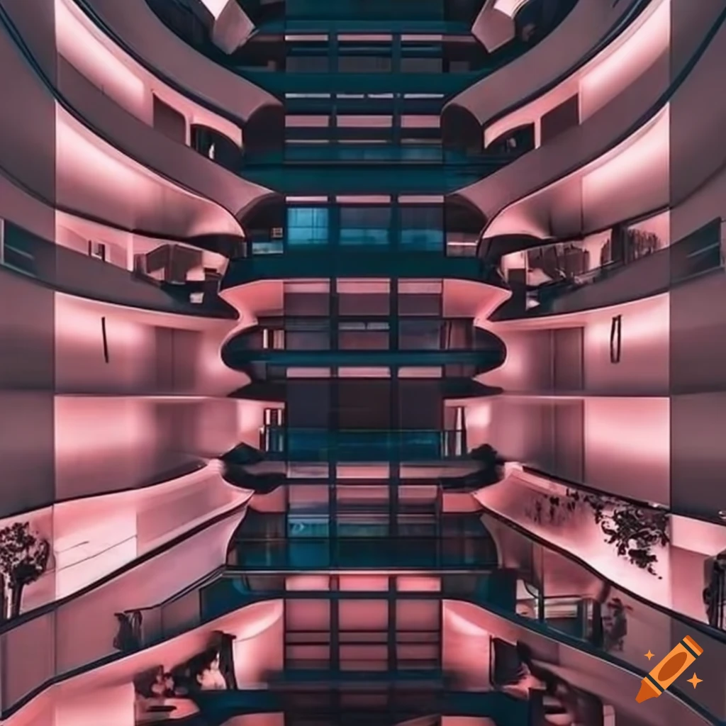 Realistic photo of a neo-futuristic metropolitan apartment building ...