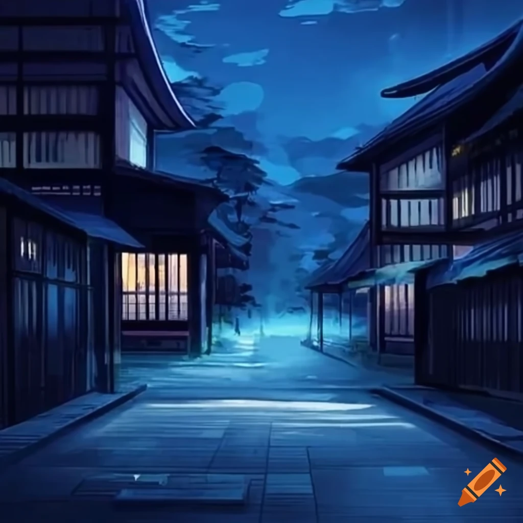 Japanese school at night on Craiyon