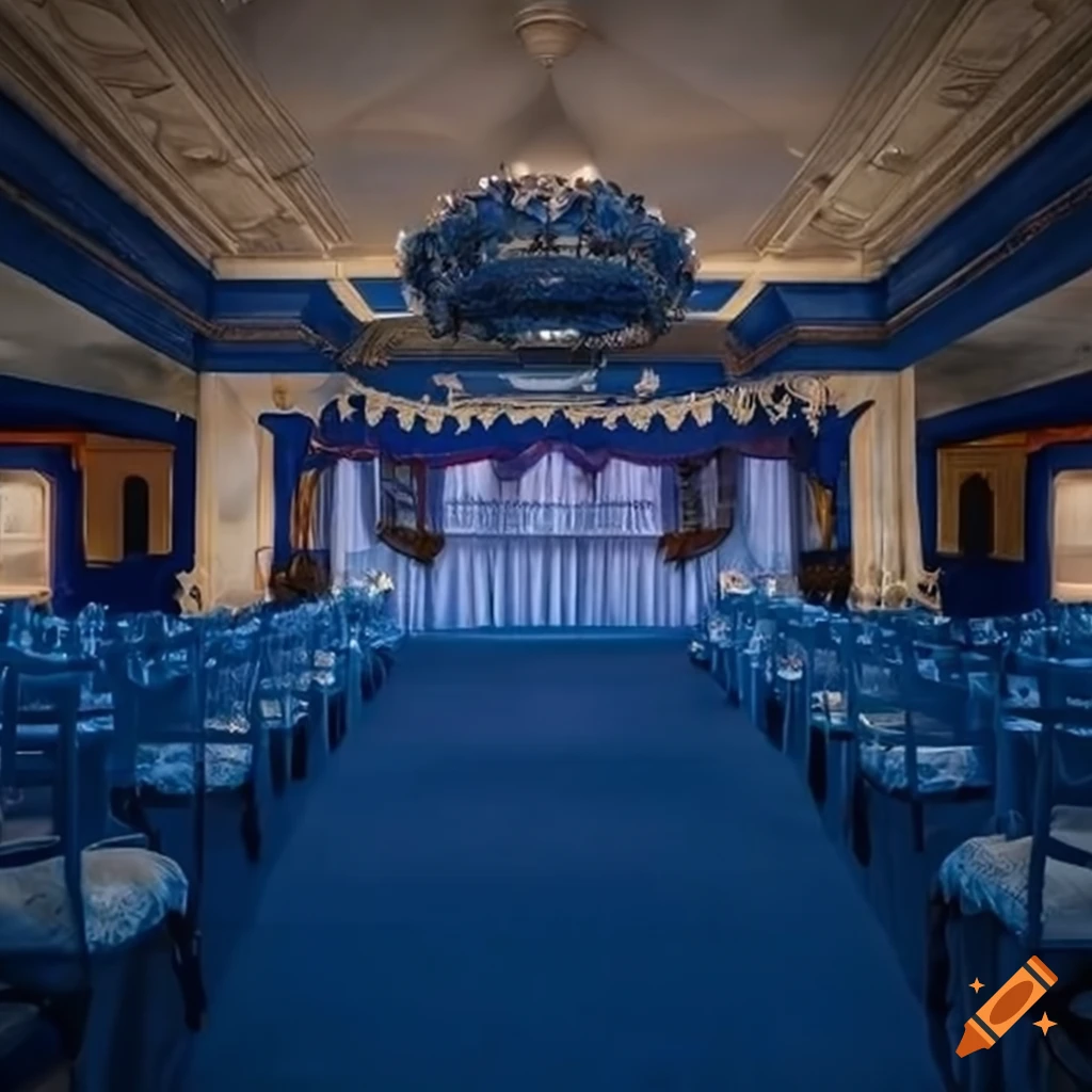 Blue naval graduation room on Craiyon