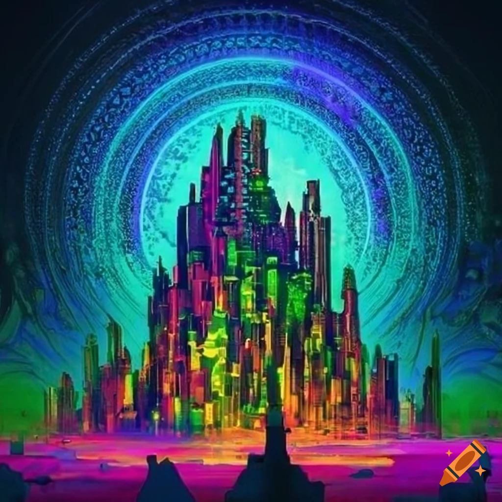 Psychedelic city scape