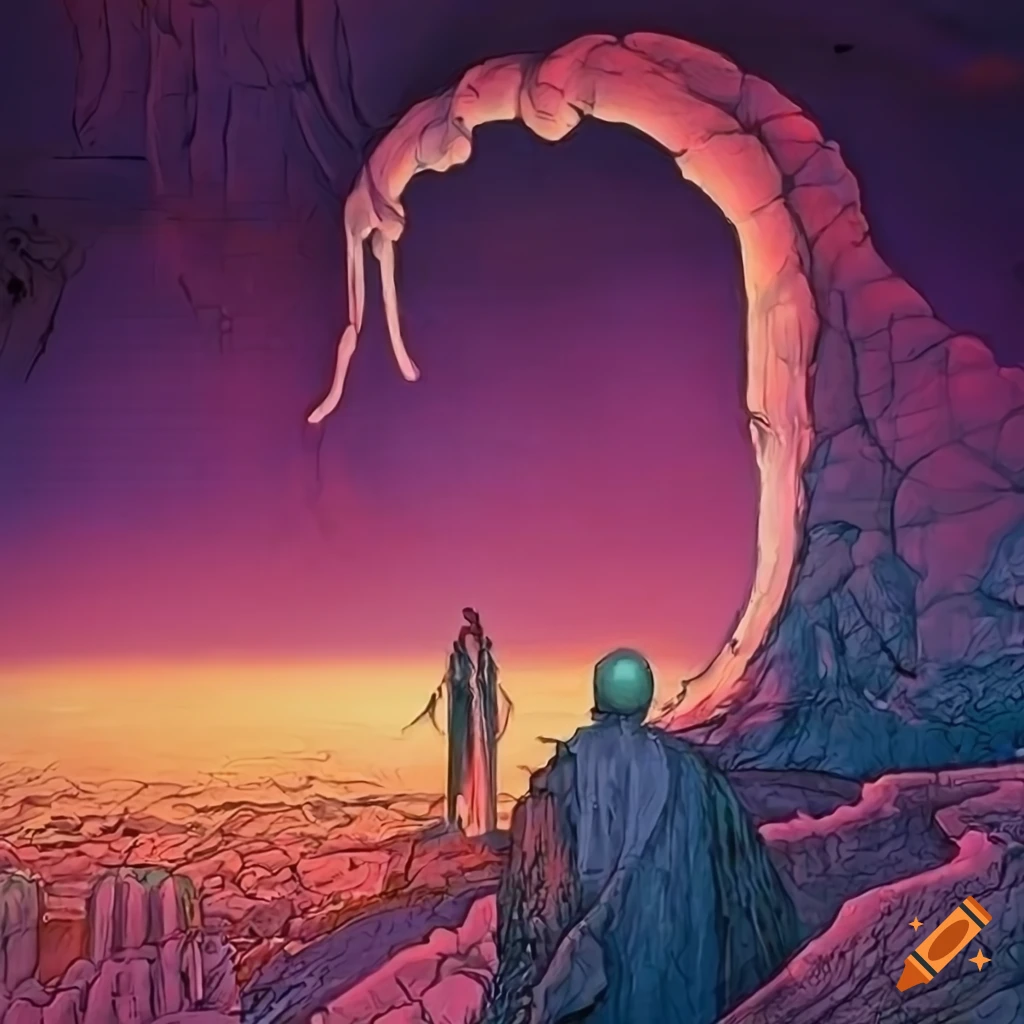 Moebius light art on Craiyon