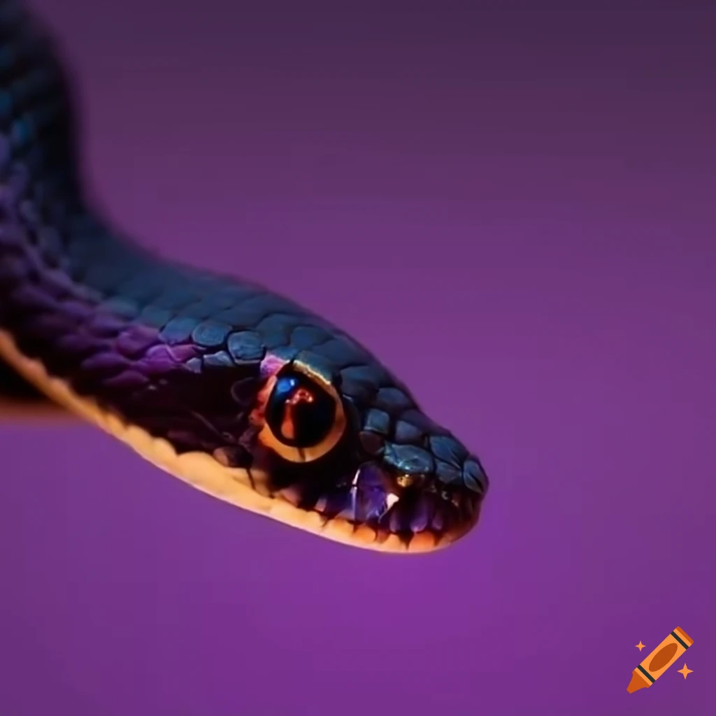 A blurry purple snake shadow with white eyes on Craiyon