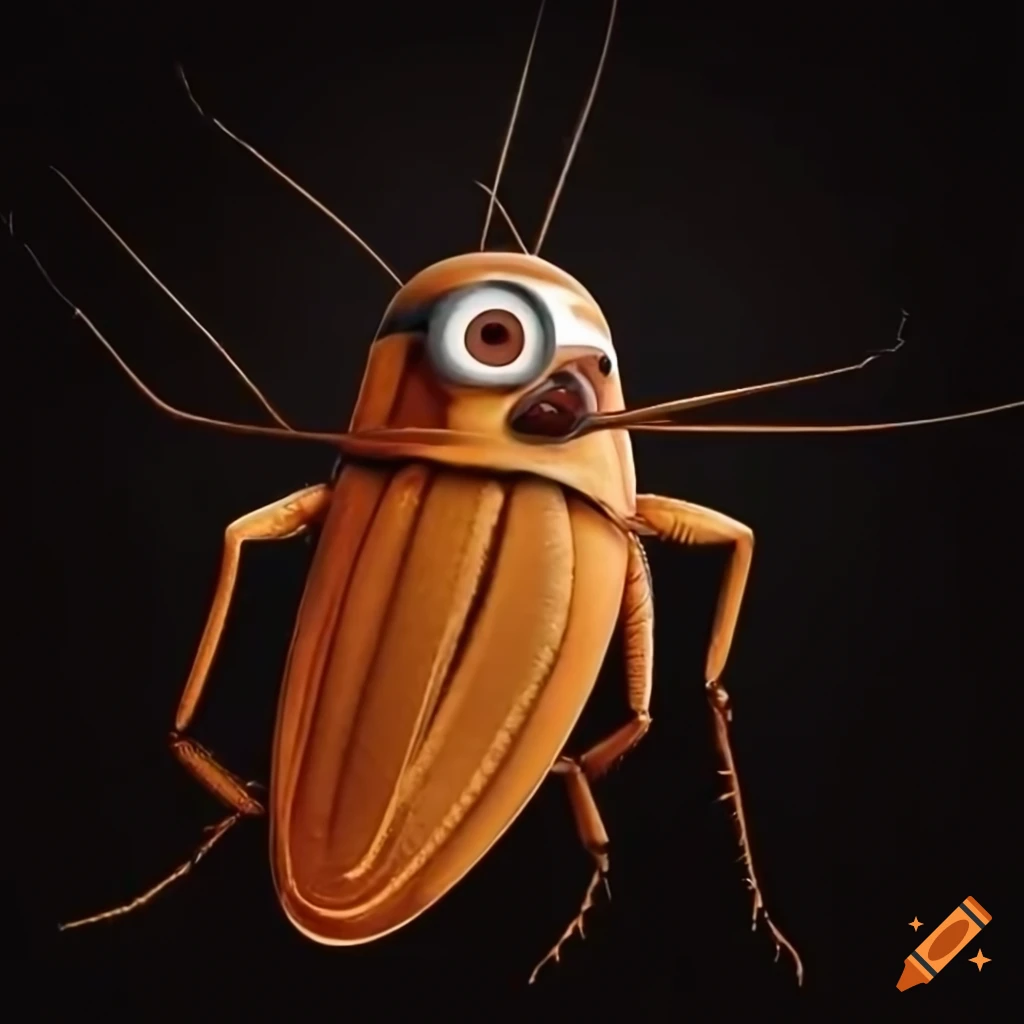 Anthropomorphic Cockroach with the face of a minion, full hd 4k 8k ...