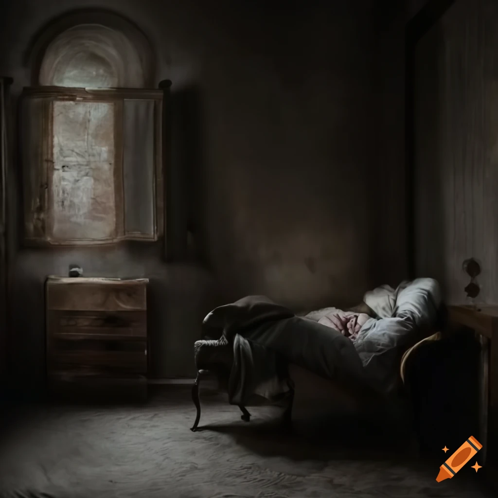 Old man sleeping old room