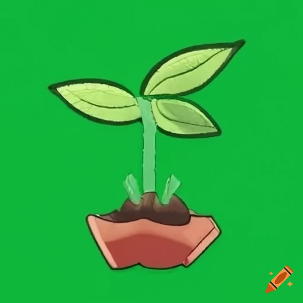 A plant sprout design inspired by pokemon badges on Craiyon