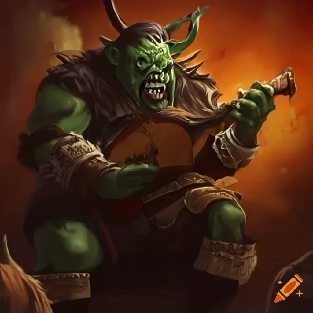 Grumbo song-belcher the orc bard