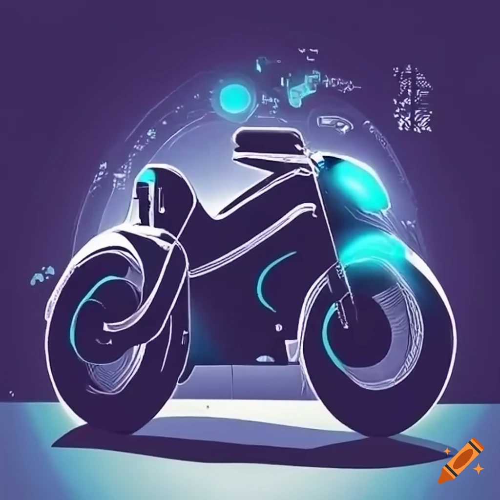 Cad engineer designing a ai motor bike on Craiyon