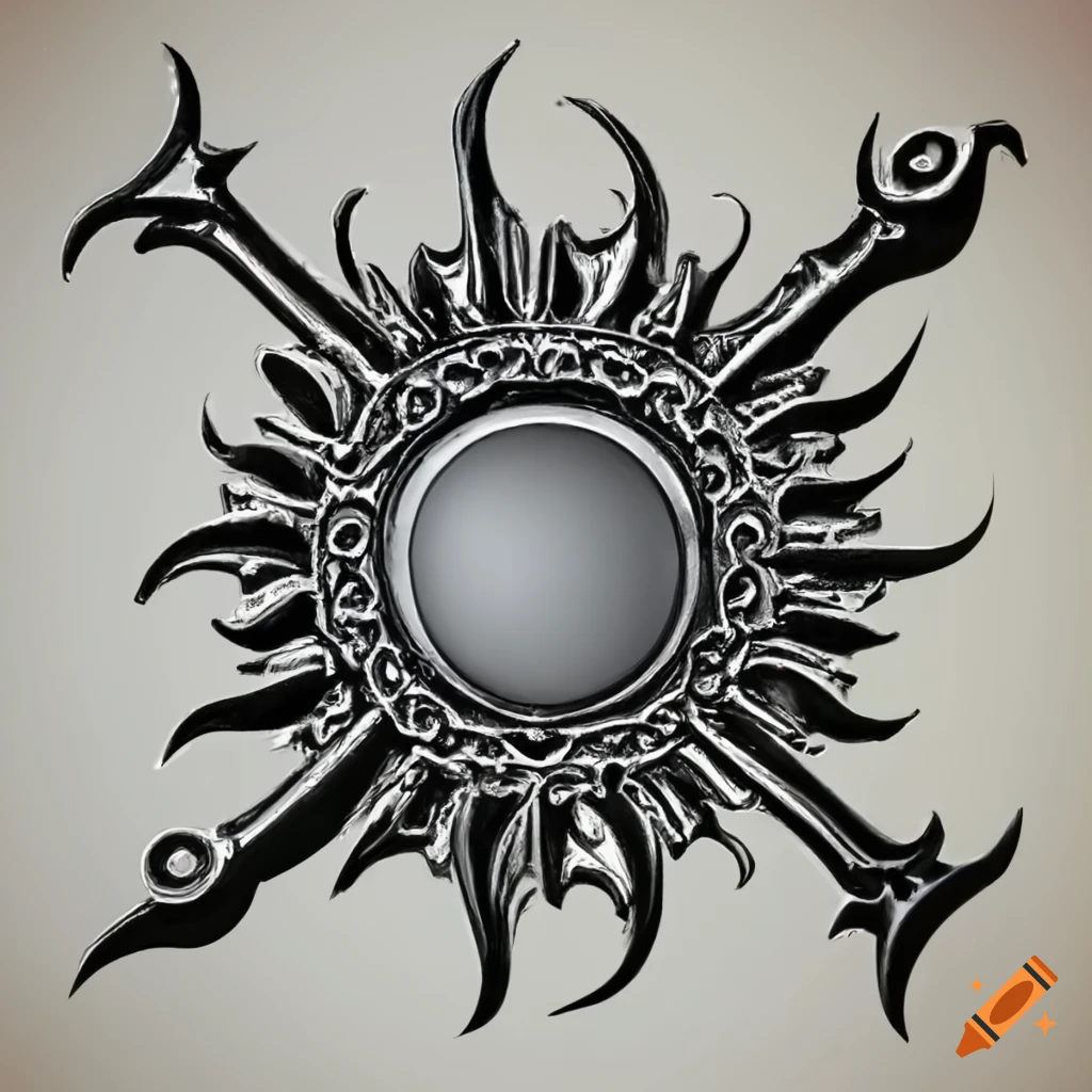 Solar eclipse gothic metal logo on Craiyon