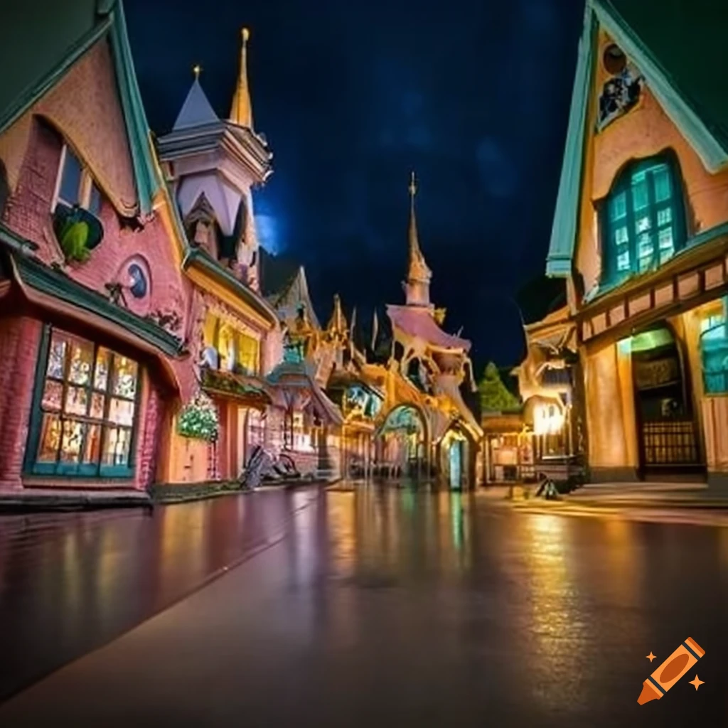 Small disney town in nature's lap on Craiyon