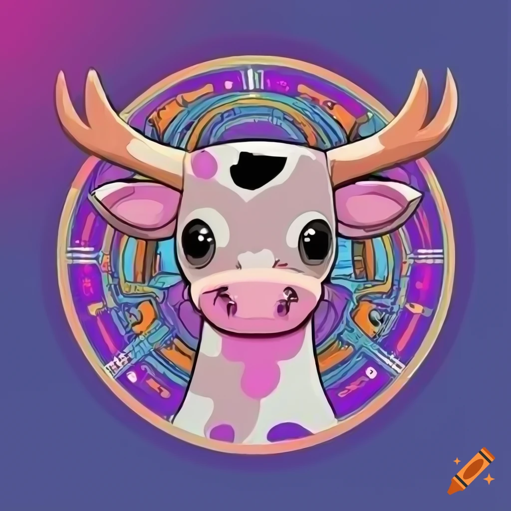 Symmetrical cow space circle art vector on Craiyon