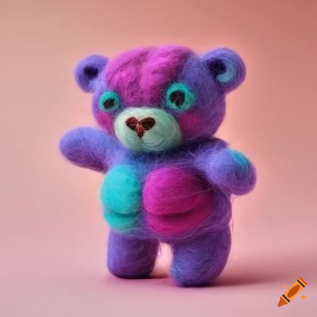 Buff bear made of felted wool on Craiyon