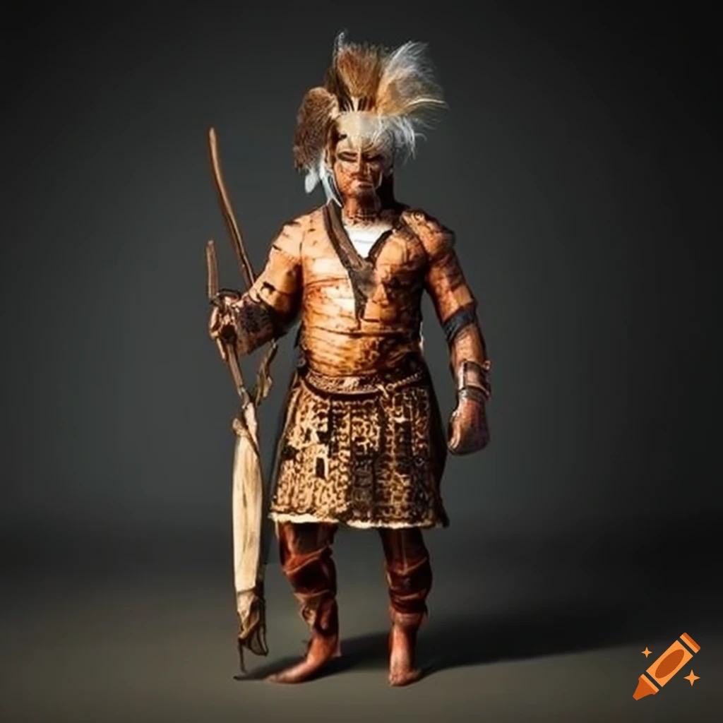 Modern Khoisan warrior adorned with traditional Khoisan art-inspired ...
