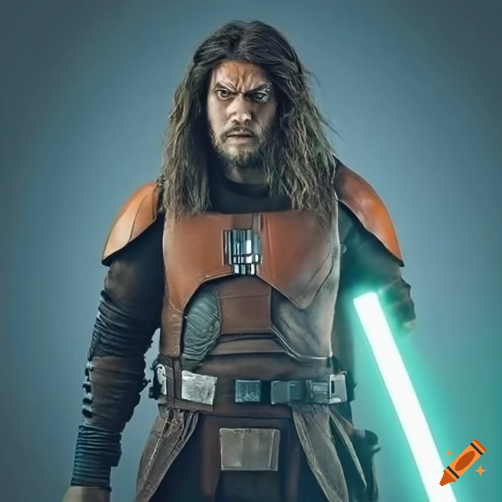 Actor Jason Mamoa as ex Jedi Quinlan Voss, who was under the guise of ...