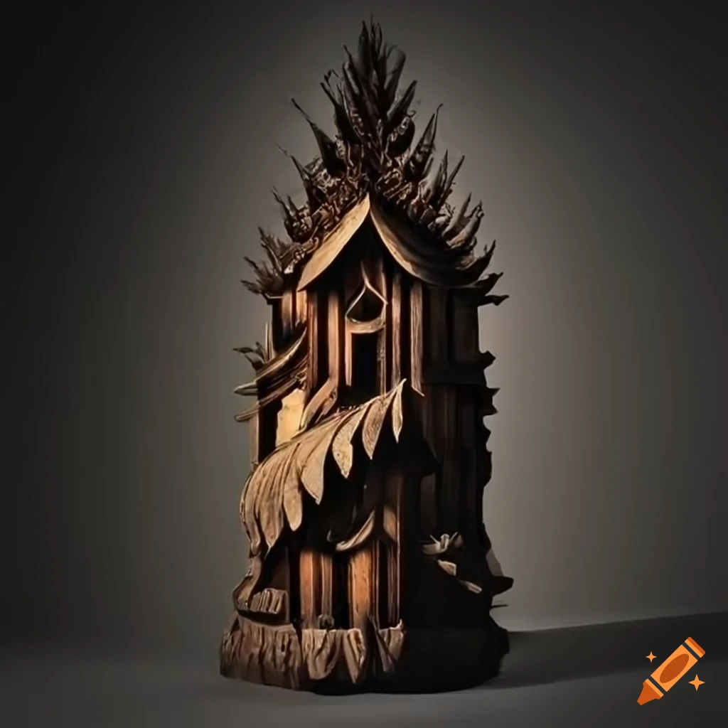 ‘Architecture Stave wood carving’-Style, 🔥🐝, stunning details-depth ...