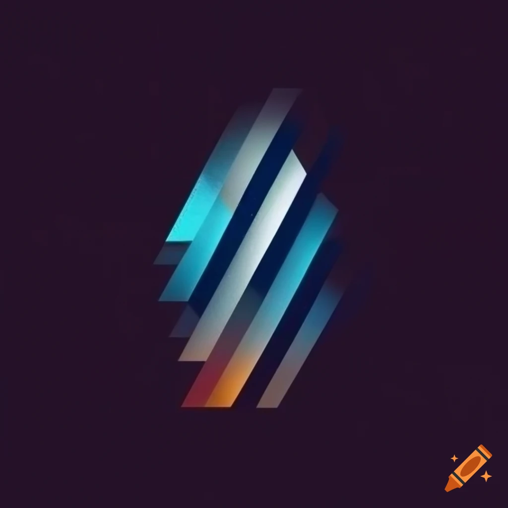 Geometric logo with sharp forms and a distinctive background