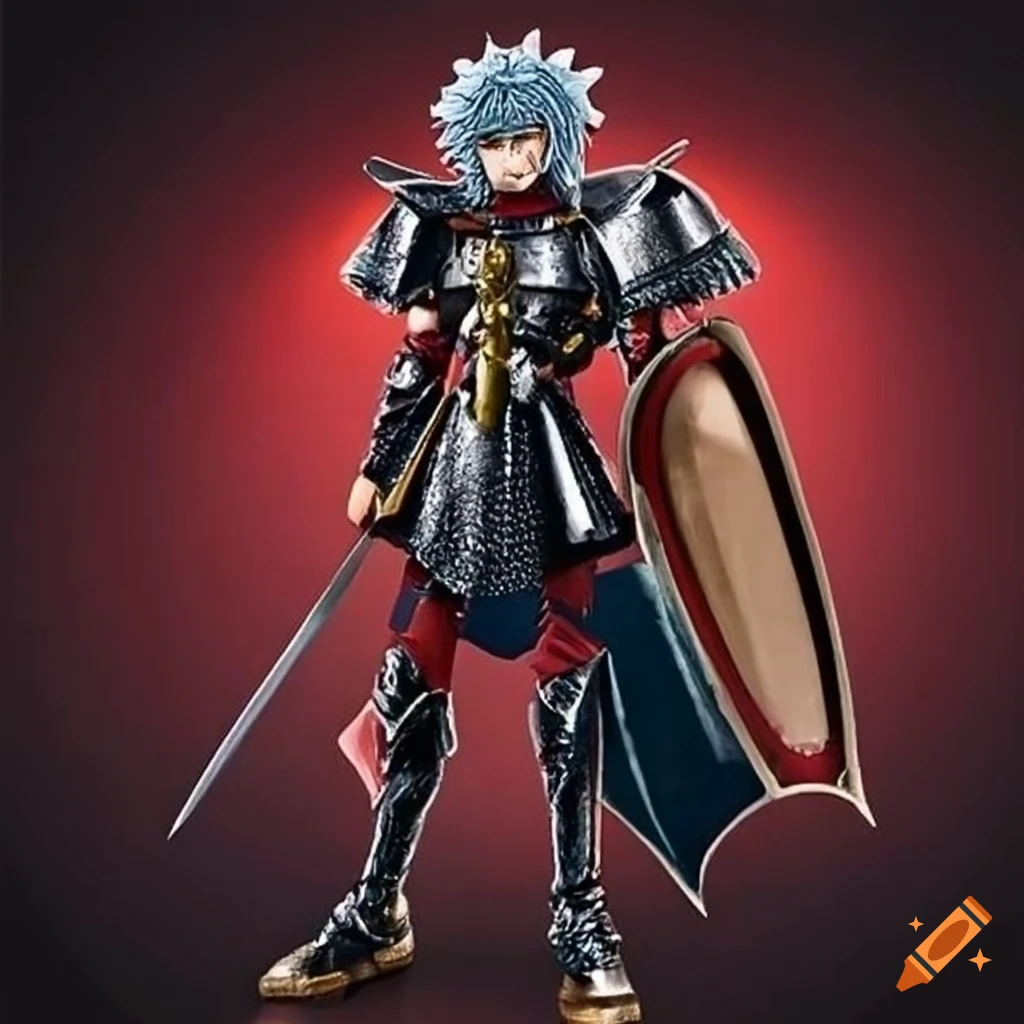 Saga de gemini fusion tobirama as black roman praetorian guard with red sword on Craiyon