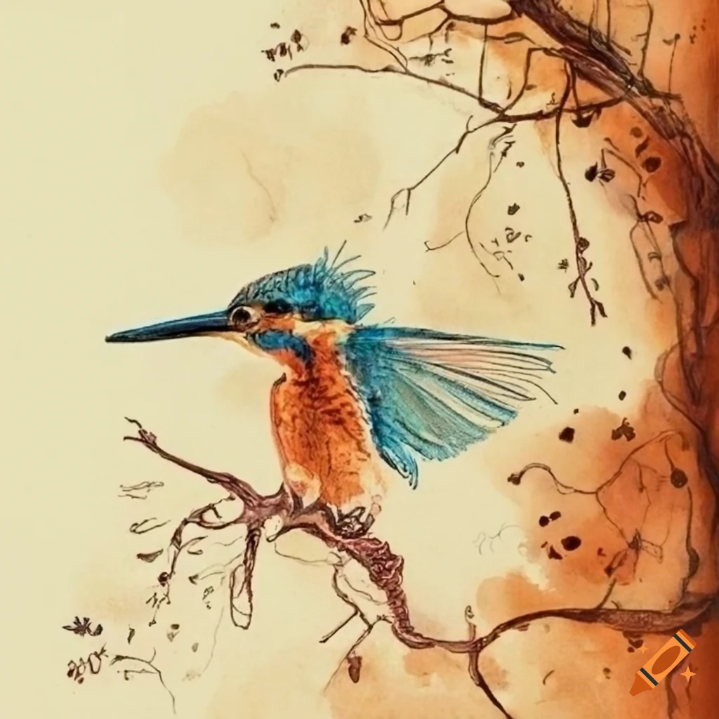 Design an fieldjournal page featuring a captivating drawing of a ...