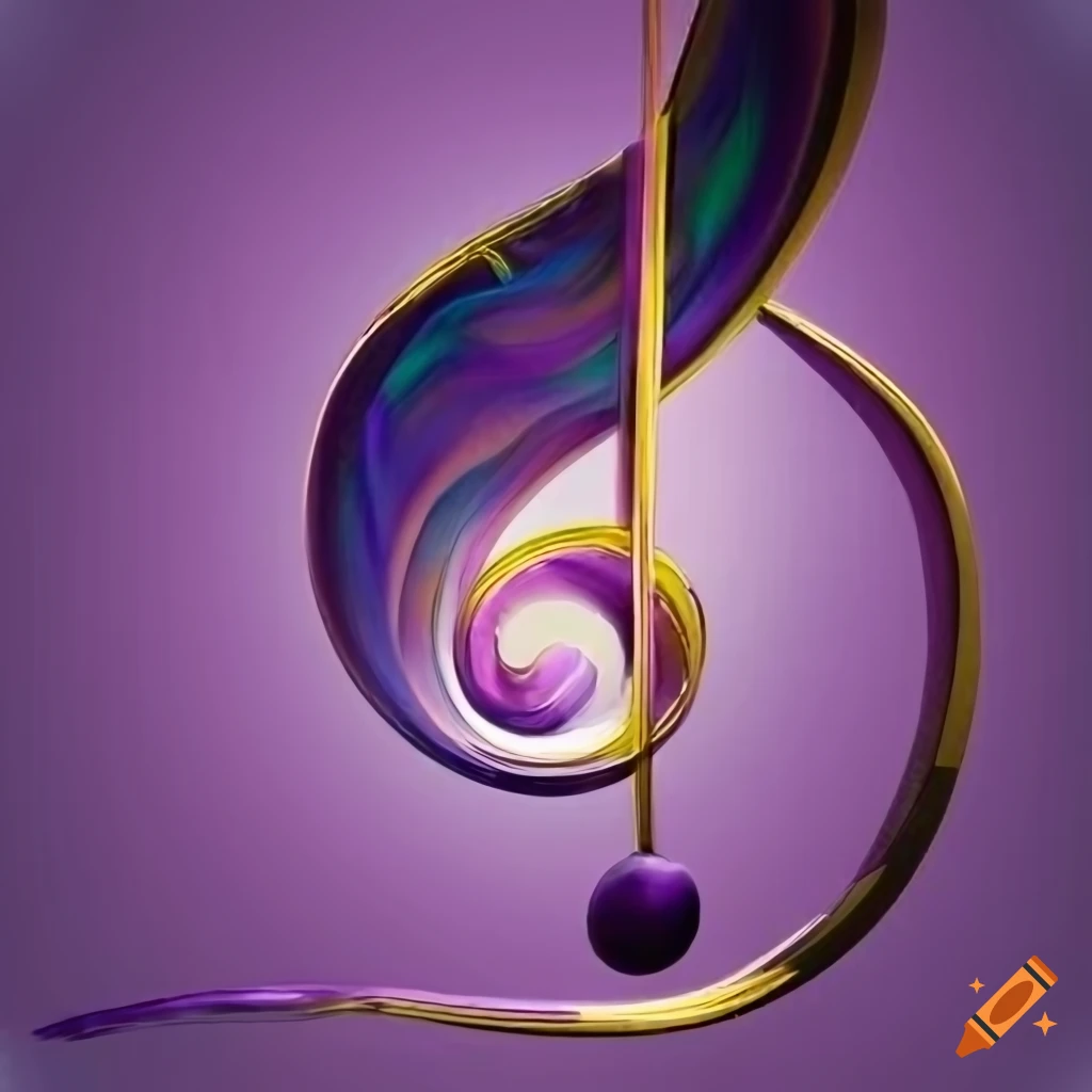 Purple And Gold Music Notes