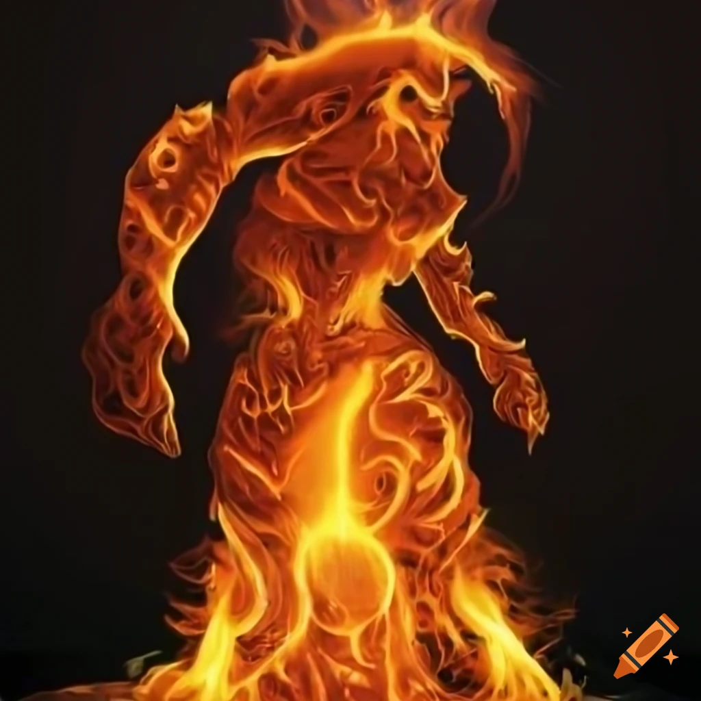 A fire elemental on Craiyon