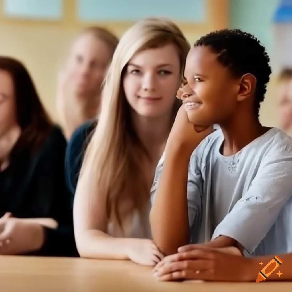 I want a picture showing students and teachers bonding in classroom on ...