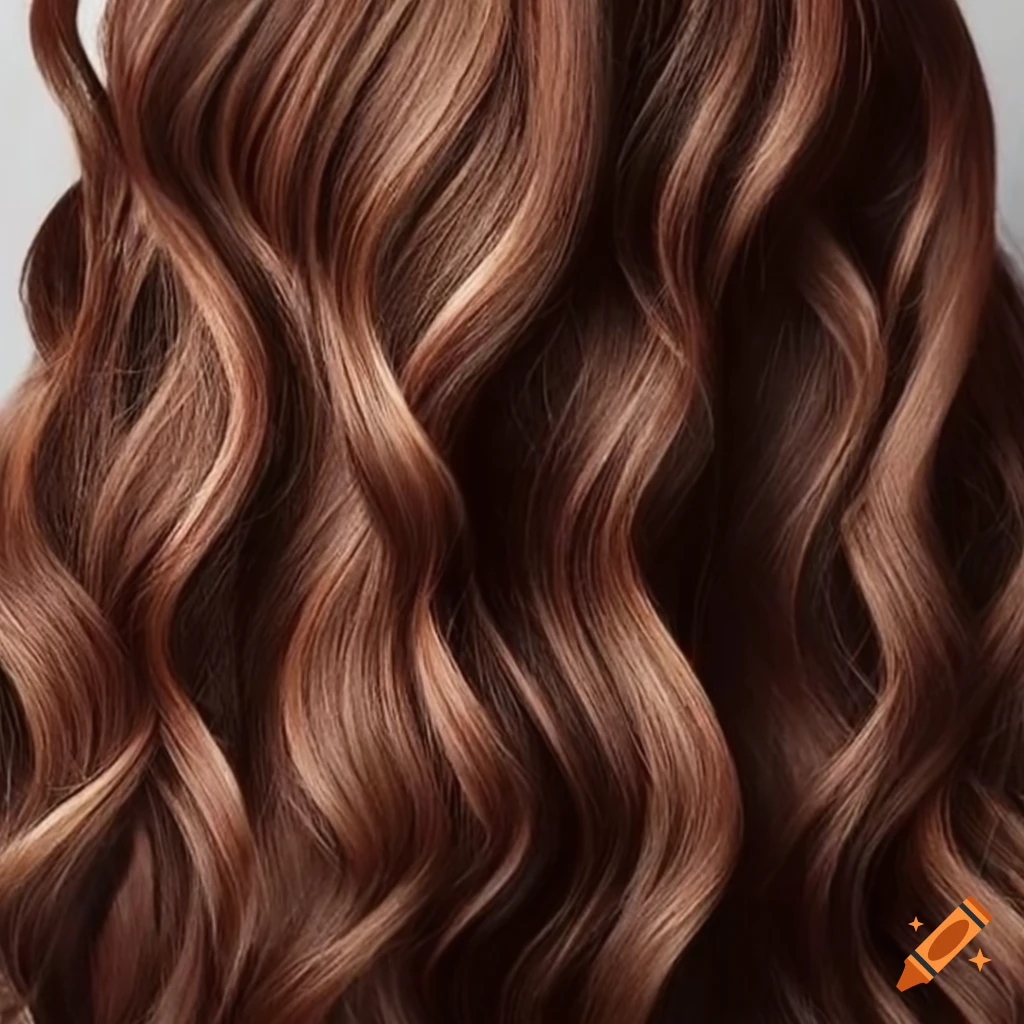 Very beautiful open chocolate brown light-wavy hair on Craiyon