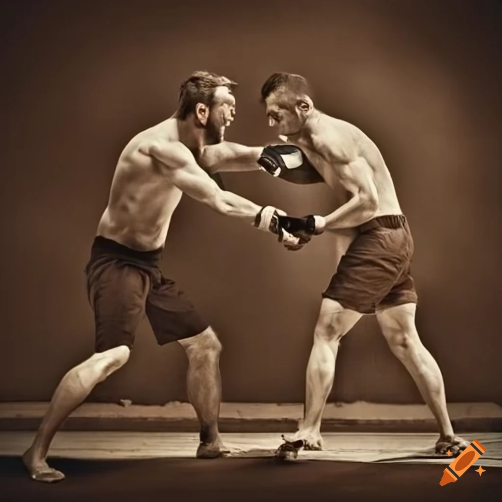 Abraham lincoln mma fighting vintage sepia on Craiyon