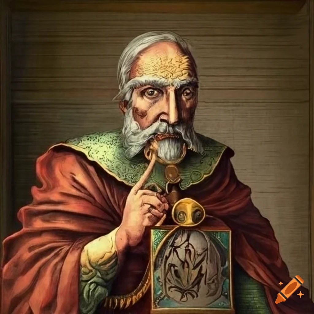 A colored copper engraving of grand perculiar mage for a text book on ...