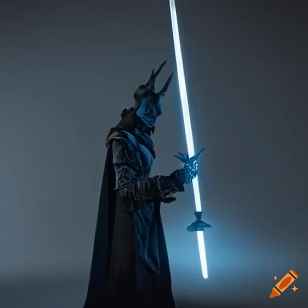 Star wars lich sword in the hand of a boy who dies on Craiyon