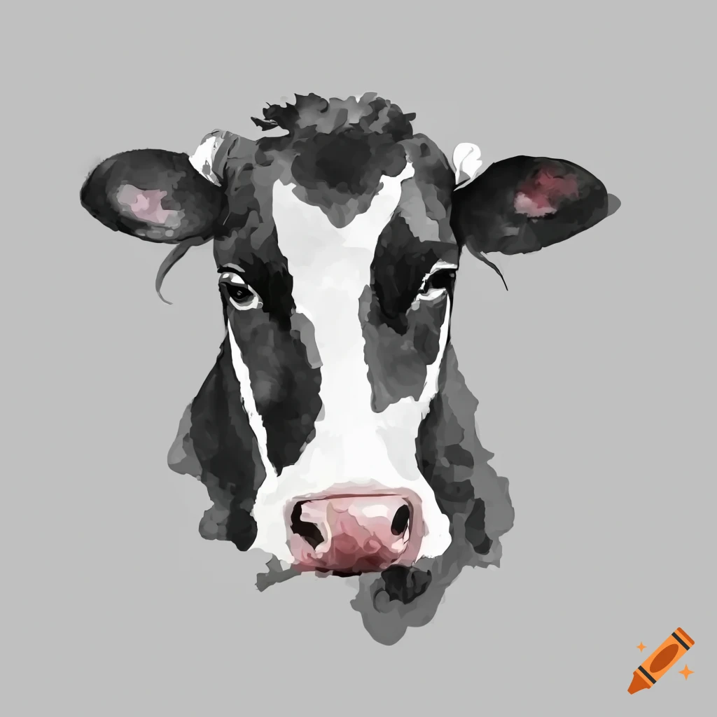 Cow, floral circle, art vector on Craiyon