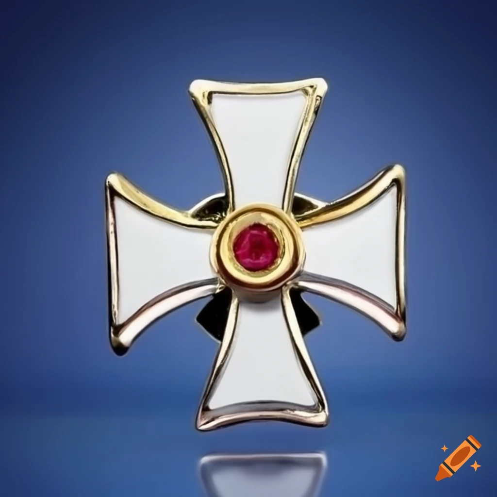 Medal order sharp cross gold and platinum, blue enamel, diamonds ...