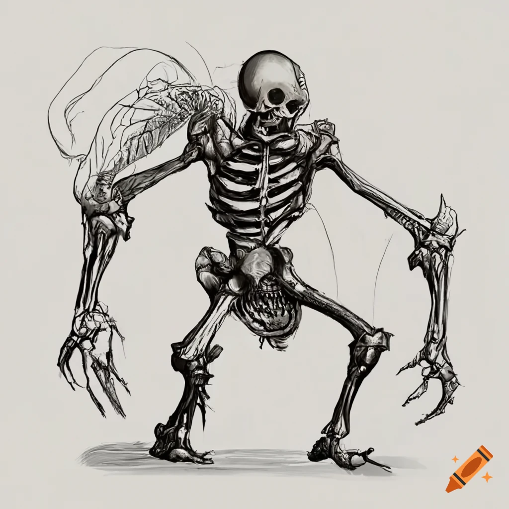 Dragon age video game skeleton enemy full body on Craiyon