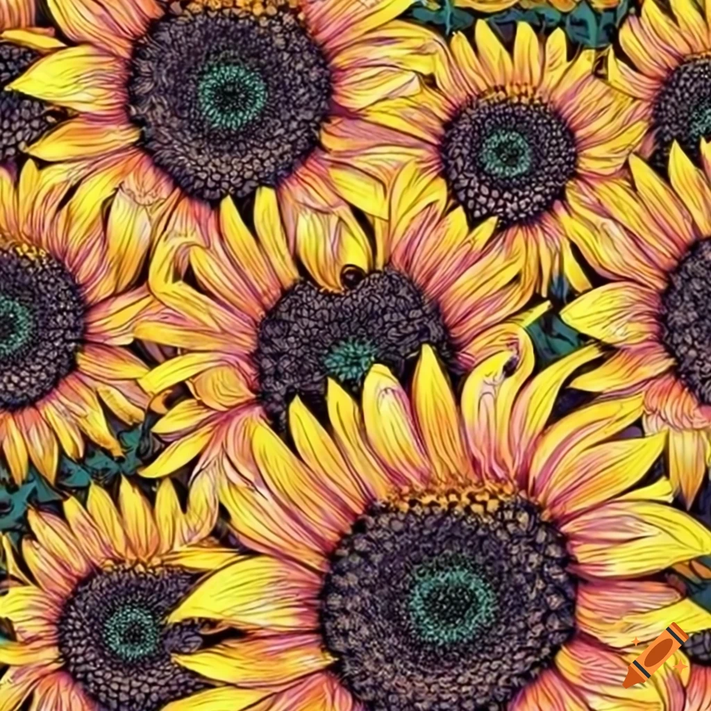 Floral sunflower pattern