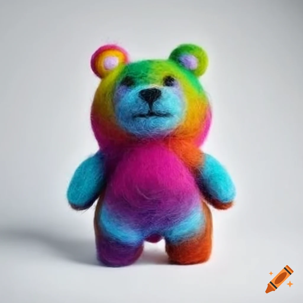 Buff bear made of felted wool on Craiyon