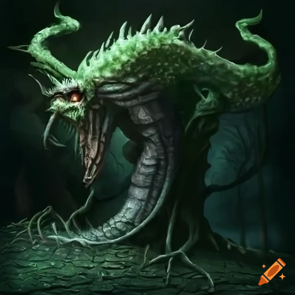 Giant carnivorous vine dark fantasy video game enemy