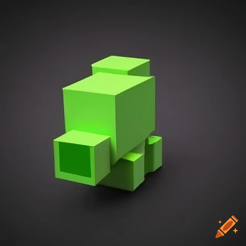Green blocky pig on Craiyon