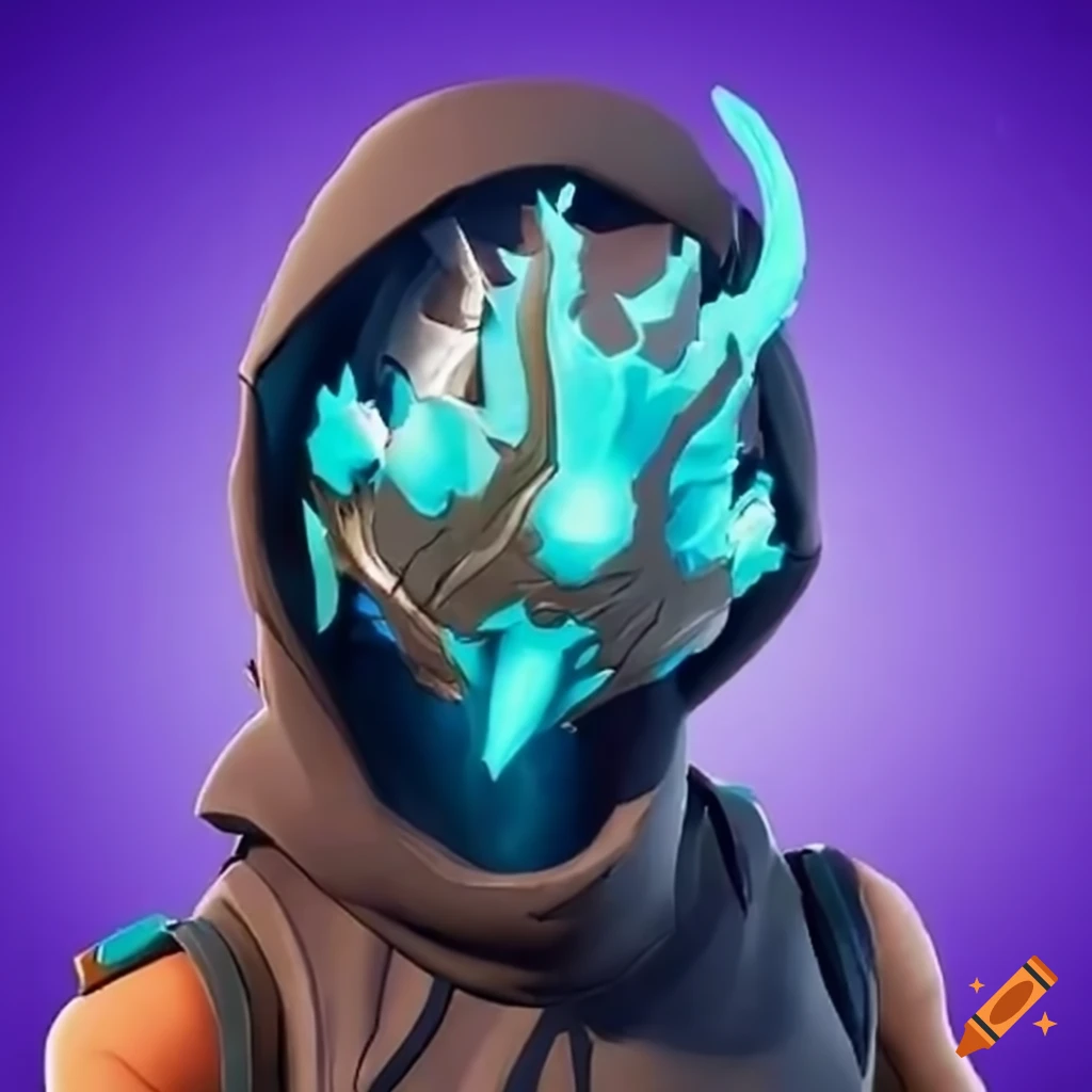 A Fortnite mythical boss with mask for the mythical water gun on Craiyon