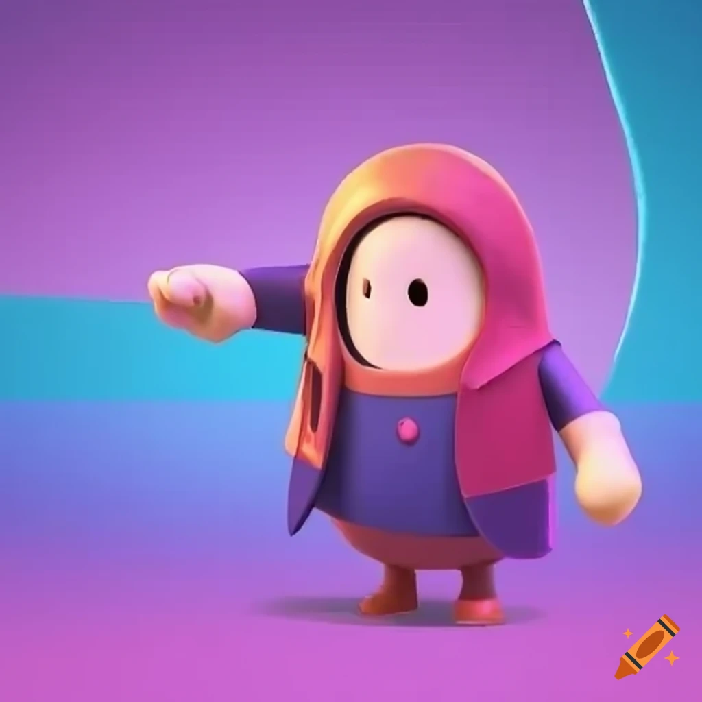 Pensive fall guys character contemplating the challenges ahead on Craiyon