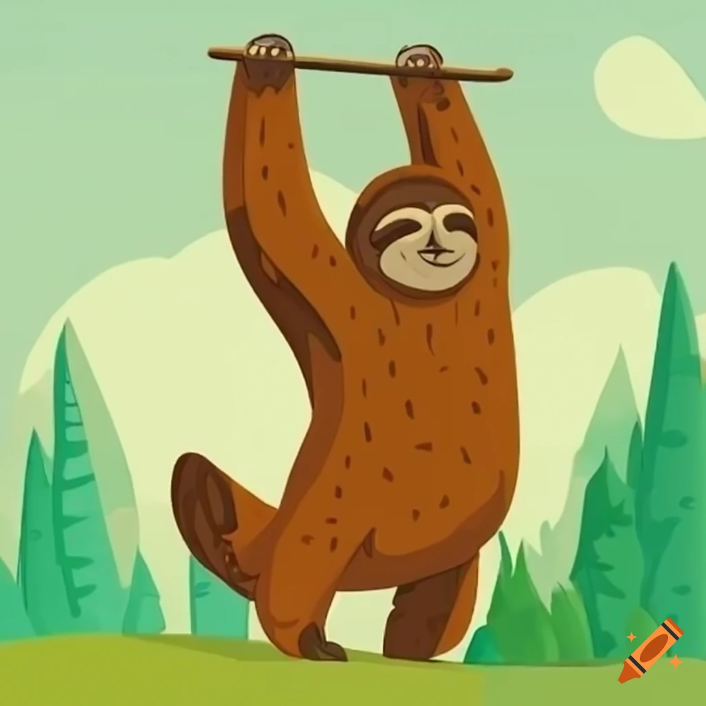 Giant sloth in cartoon