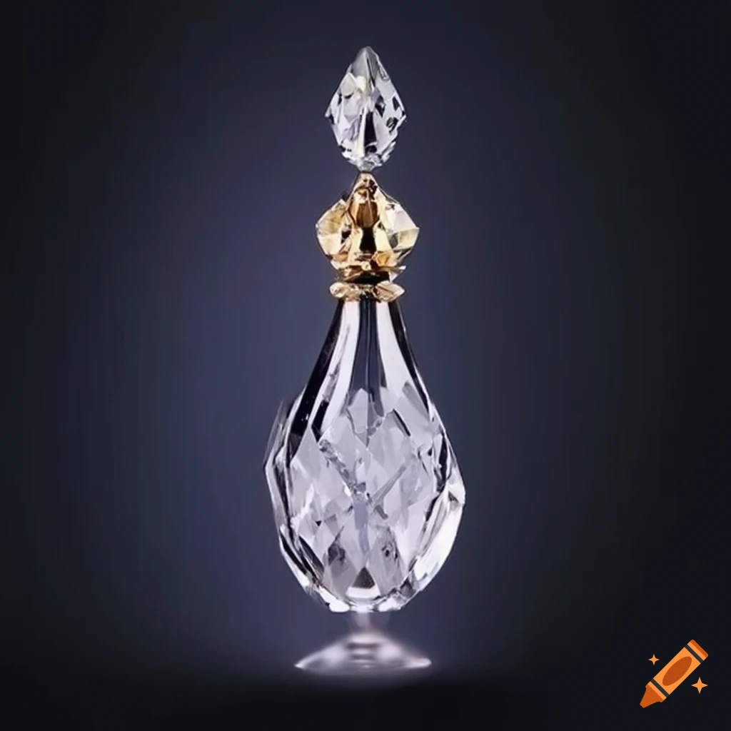 Elegant crystal perfume bottle with sparkle