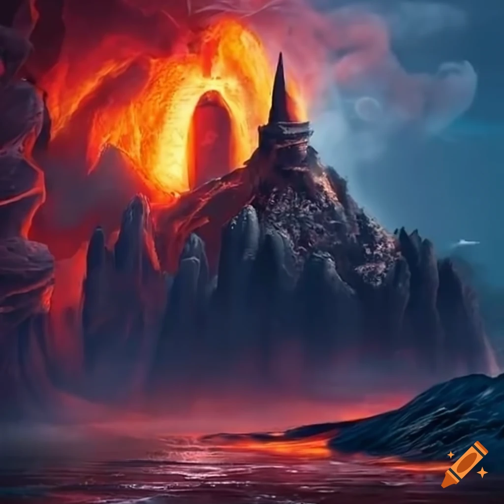 The devils castle on a lava planet on Craiyon
