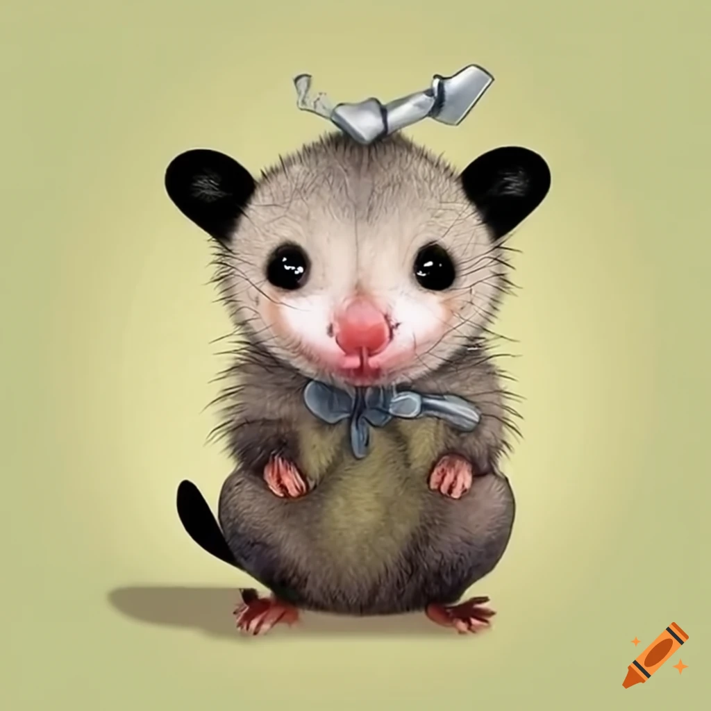 A possum with an adorable bow on its head on Craiyon