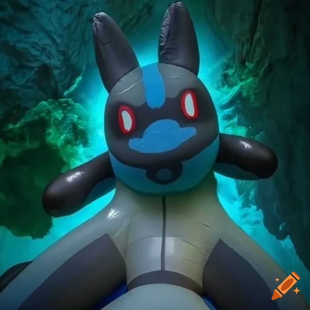 Close-up of a Large & Very Long inflatable Snake-looking Lucario ...