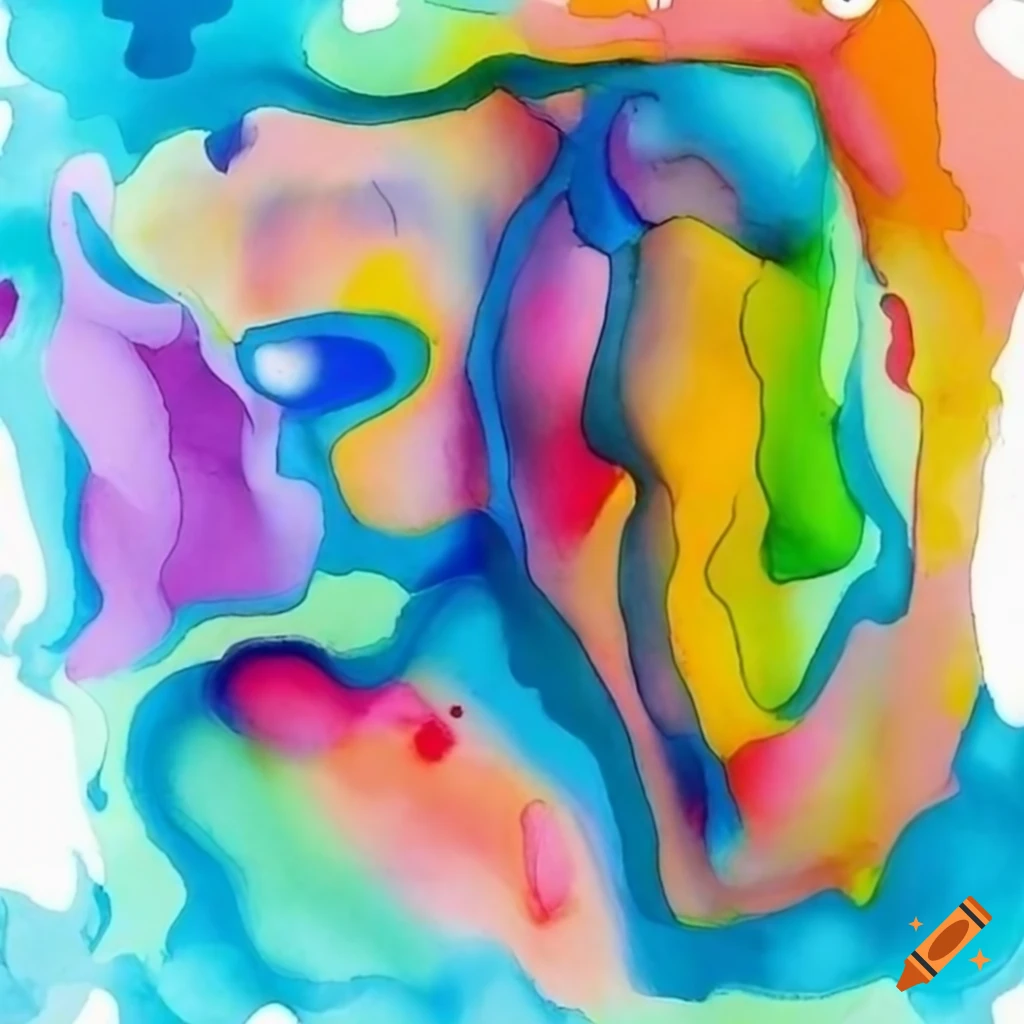 A vibrant watercolor painting with abstract self-expression