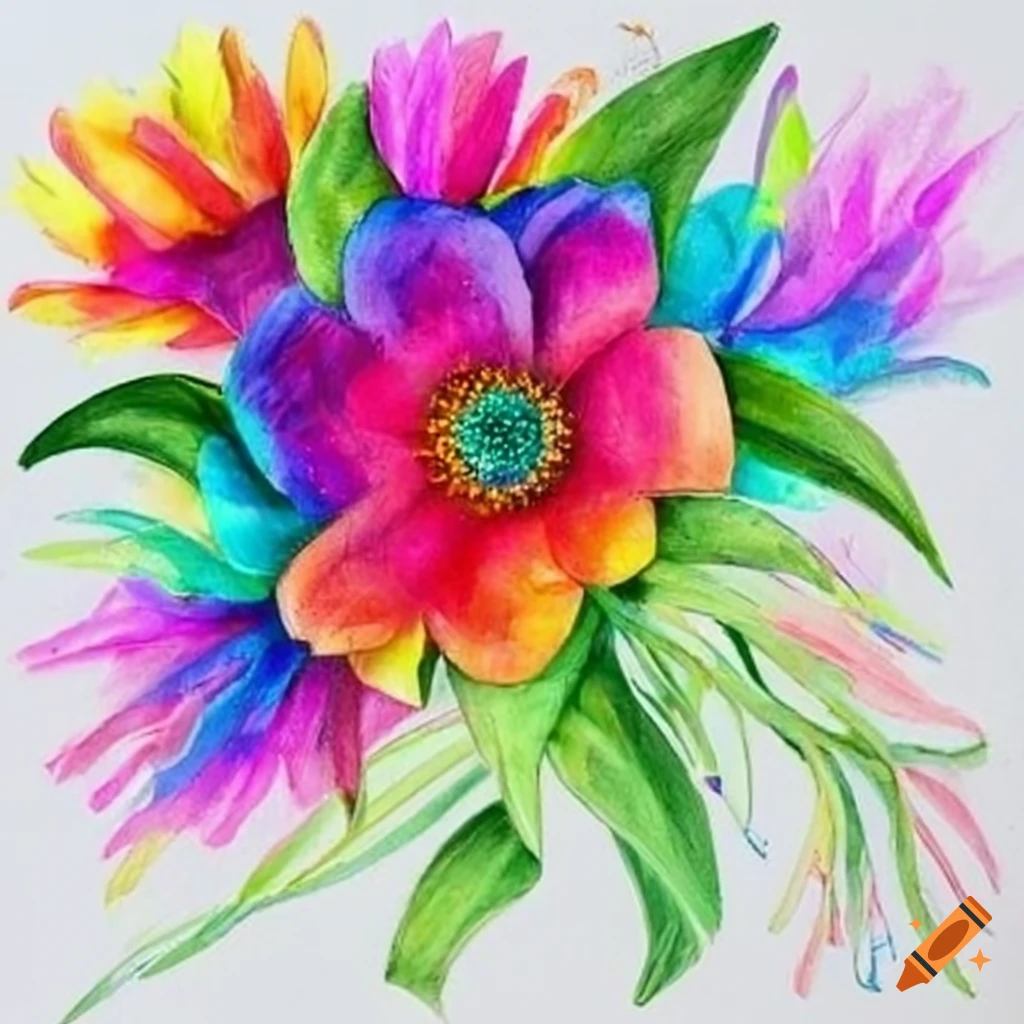 Rainbow flowers