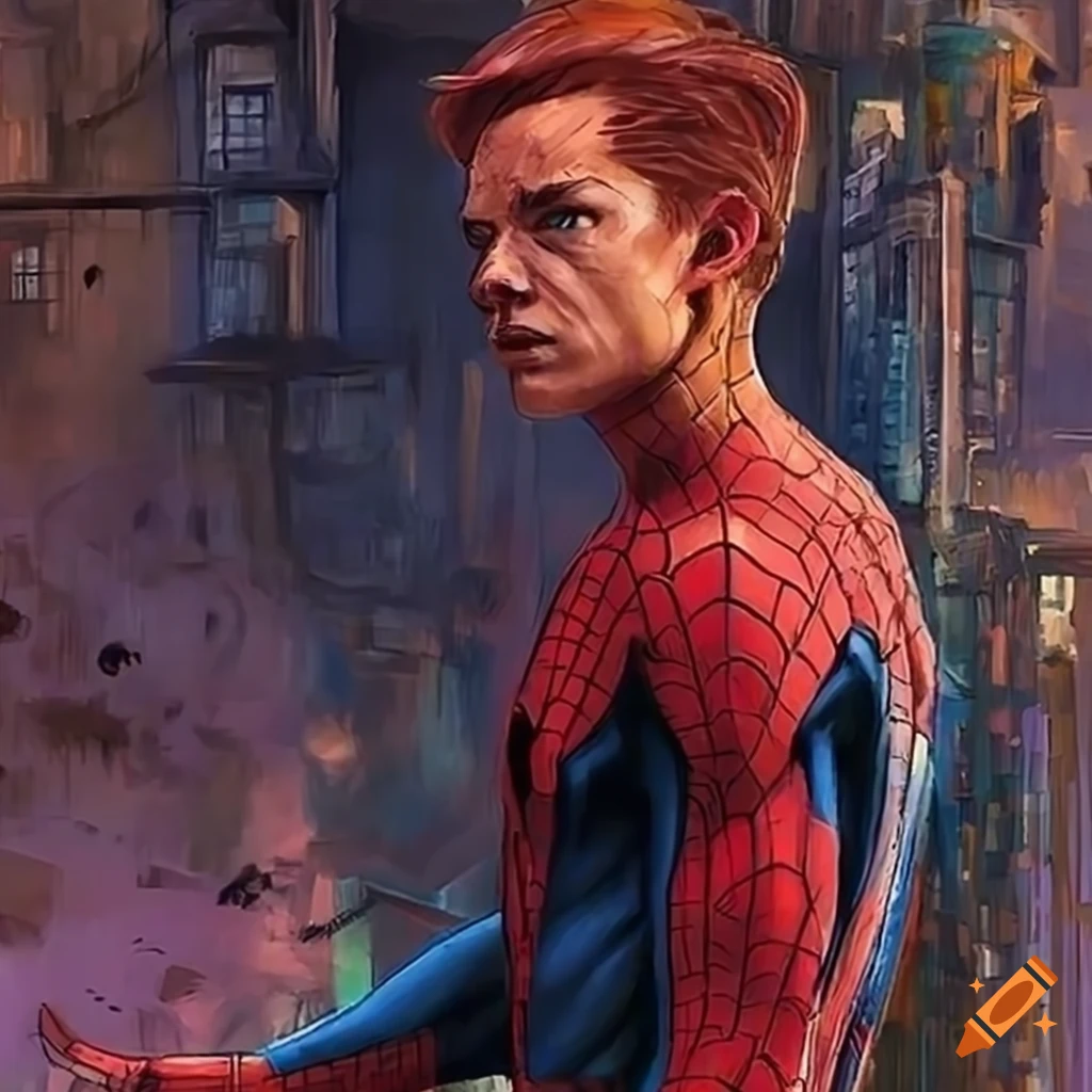 A creative reimagination of Spider-Man in an impressionist style on Craiyon