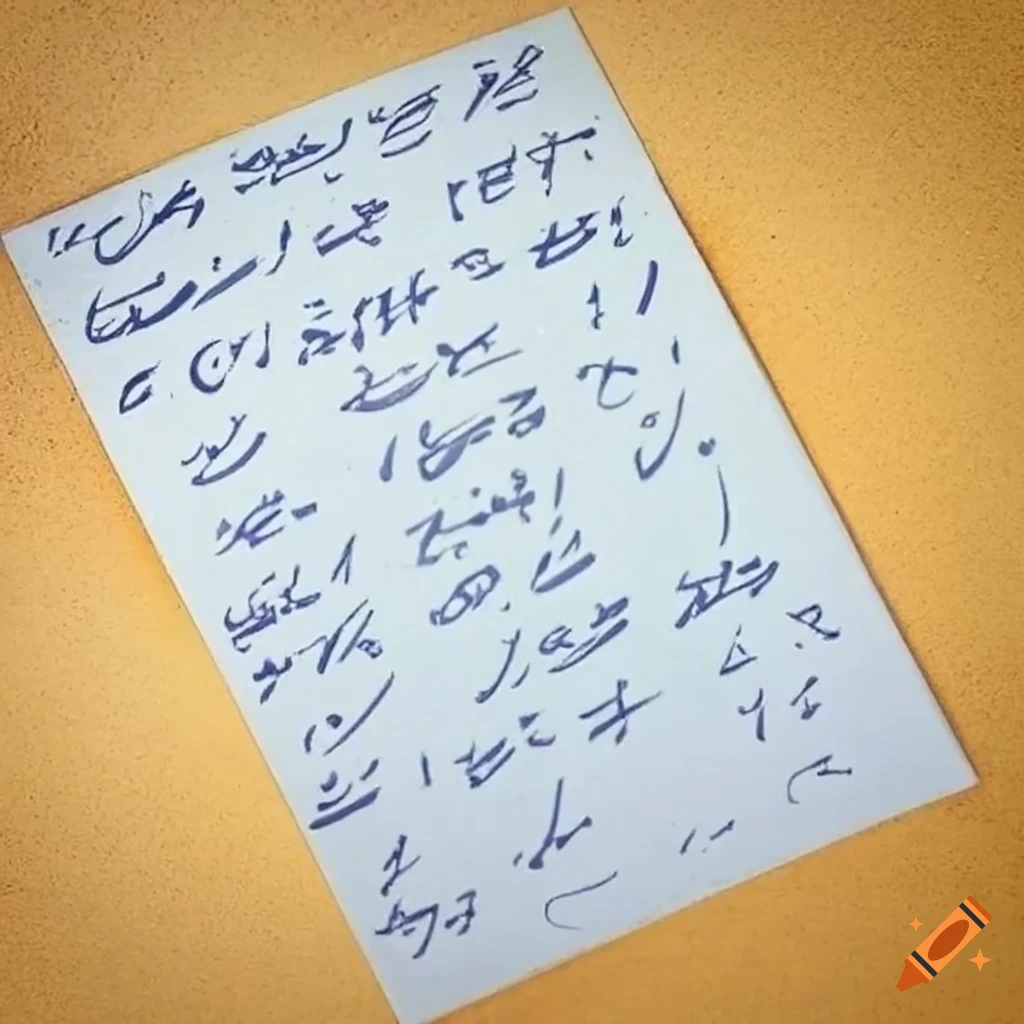 Handwritten letters written in a fictional language